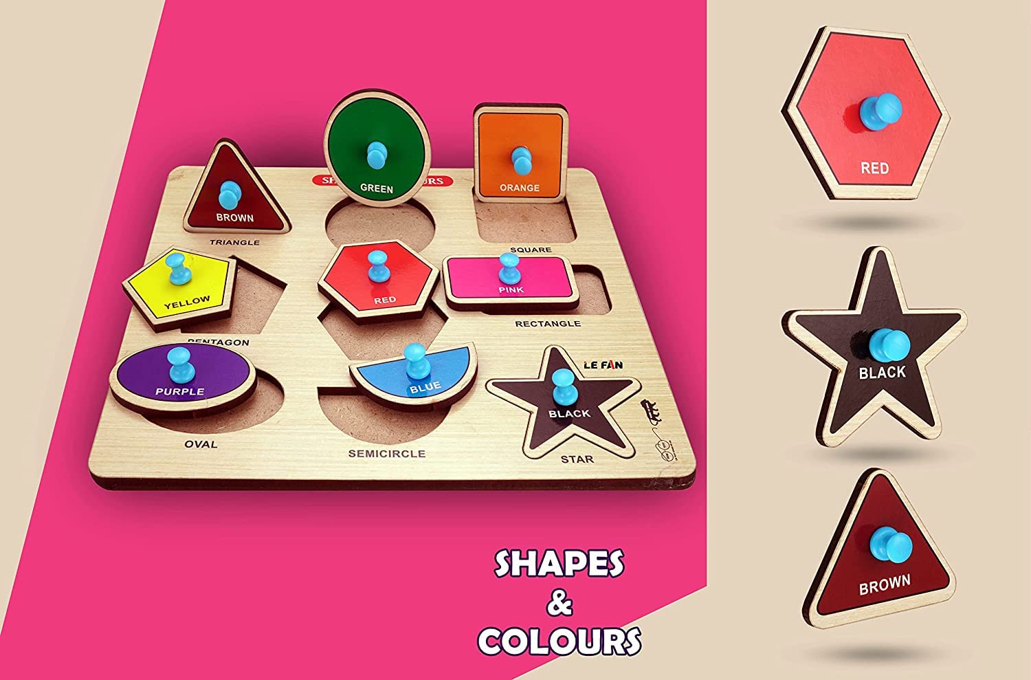 APPSTER Colorful Wooden Puzzle Toy for Kids Jigsaw Puzzles for Adults ...