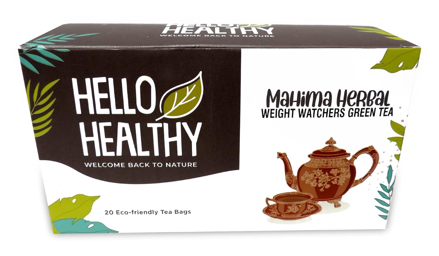 Hello Healthy Mahima Herbal Green Tea Pack of 20 Bags (2g Each) With ...