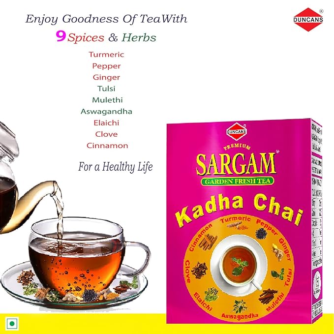 Duncans Sargam Kadha Chai with Turmeric, Pepper, Ginger, Tulsi, Mulethi ...