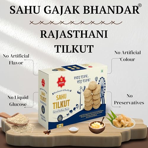 SAHU GAJAK BHANDAR Organic Tilkut Gazak - 500g | Authentic Gur Tilkut ...