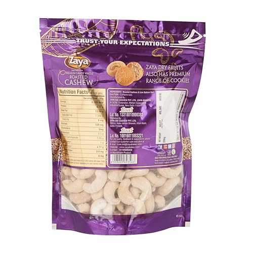 Zaya (200gm) Roasted Cashew Pouch, Less Salted, Freshly Oven Salted ...