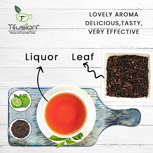 Tifusion Natural Bergamot Black Whole Leaf Tea with Vitamin C Earl Grey ...