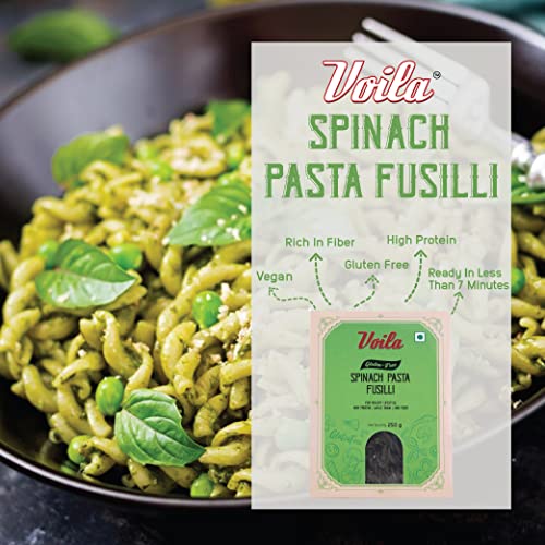 Voila Spinach Pasta 250gm | Gluten Free Pasta | High Protein | High ...