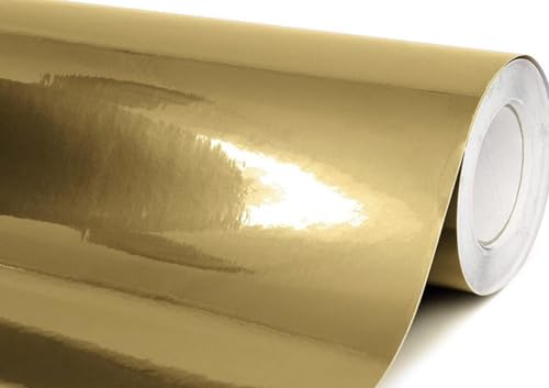 WISDOM Golden Mirror Chrome Vinyl Car Wrap Self-Adhesive Film Decal ...