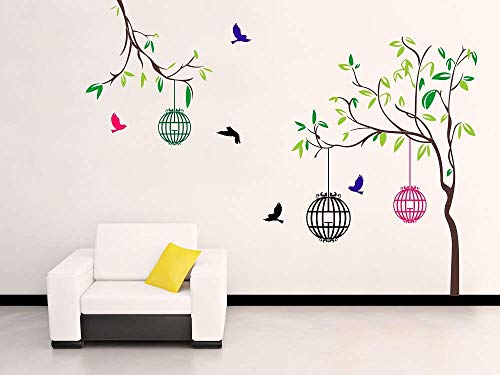 Merical Set of 2 Free Bird Case Red Flower Vase Self Adhesive Hall ...