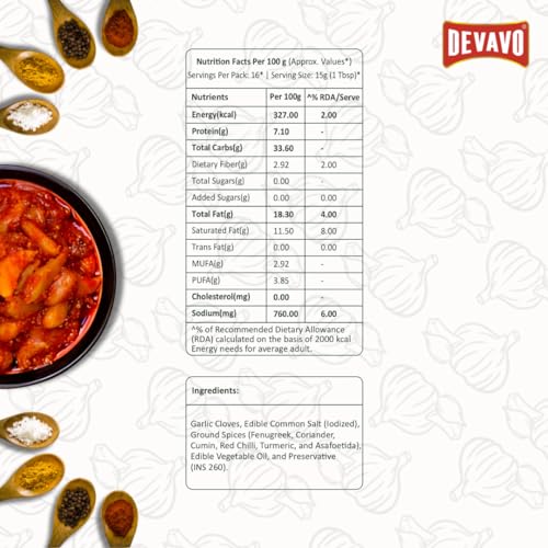 Devavo Garlic Pickle | Good For Health | Authentic Grandma's Recipe ...