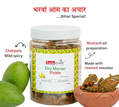 Taste Great Dry Stuffed Mango Pickle (450g) I Homemade Bharwa Tangy ...