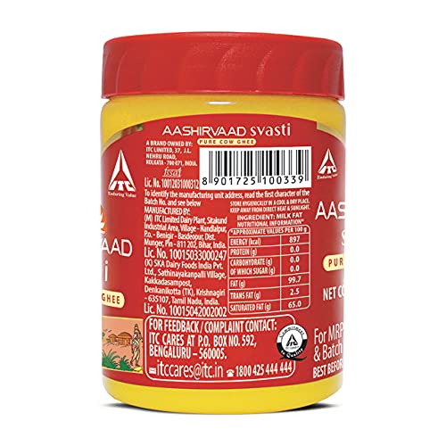 Aashirvaad Svasti Pure Cow Ghee, Desi Ghee with Rich Aroma - 1 LTR ...