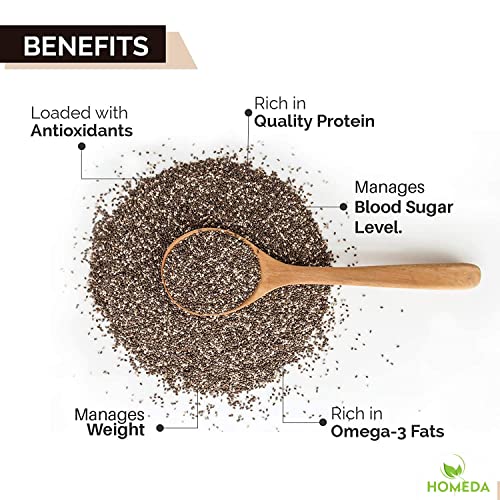 Homeda Organic Chia Seeds for Weight Loss - 200 gm | Premium, Raw ...