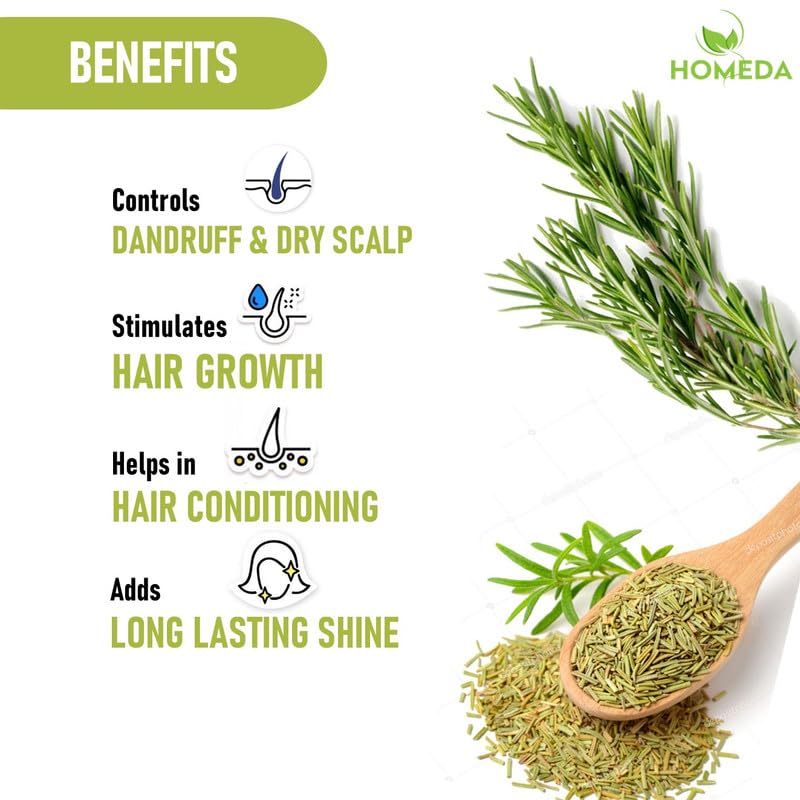 Homeda Rosemary Leaves For Hair Growth with Spray Bottle (100gm), Fresh ...