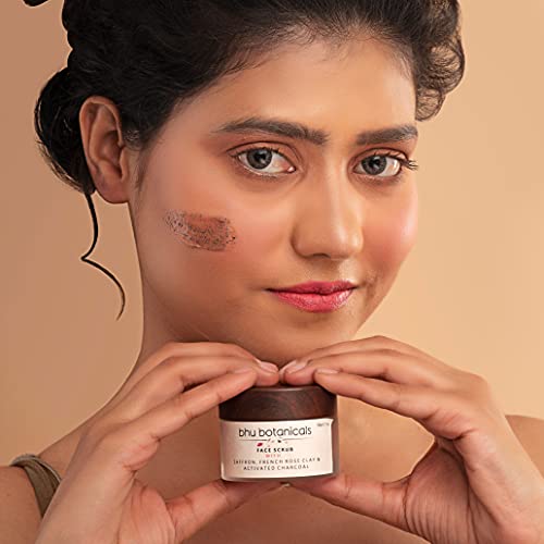 bhu botanicals Skin Brightening Face Scrub| Saffron | French Rose Clay ...