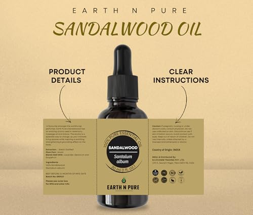 Earth N Pure Sandalwood (Chandan Oil) Essential Oil for Skin- Natural ...
