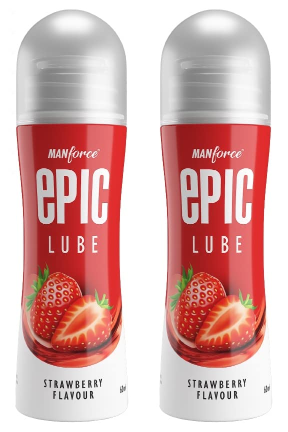 Epic Lube Strawberry Flavoured Lubrication Gel for Men & Women| 2x60ml ...