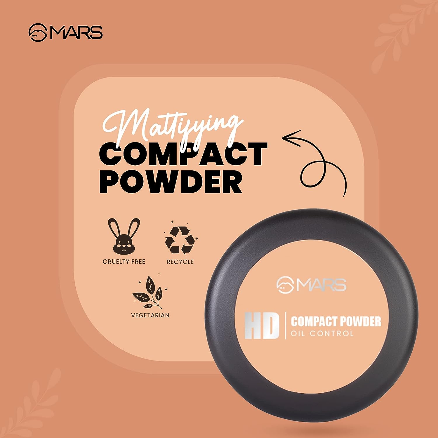 MARS HD Mattifying Compact Powder | Lightweight Formula with Oil ...