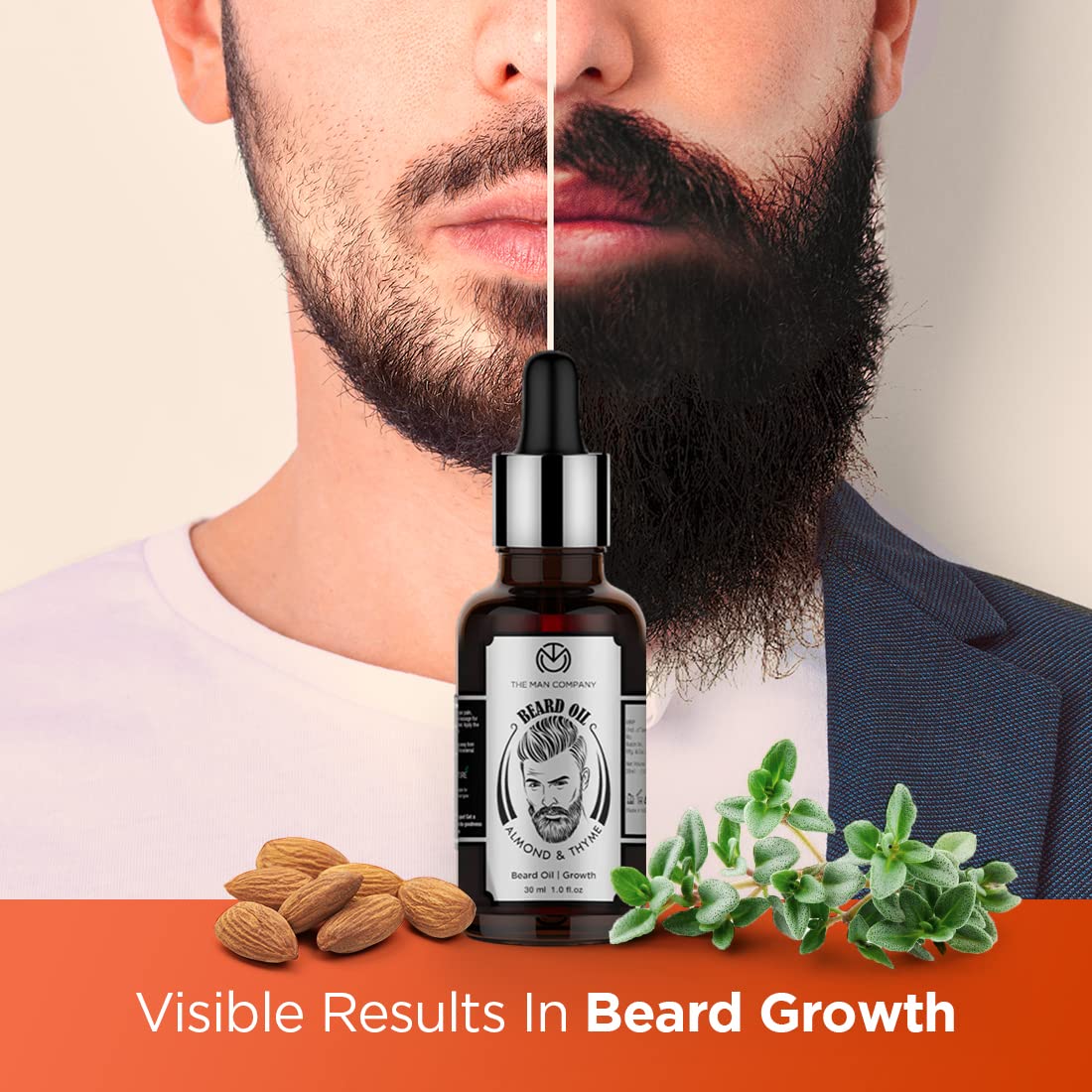 The Man Company Beard Oil for Growing Beard Faster with Almond & Thyme ...